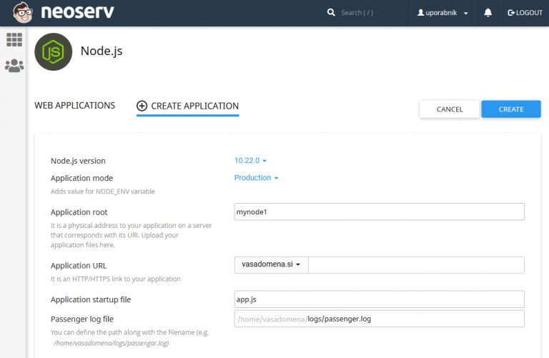Kako ustvarim svojo prvo Node.js aplikacijo? • NEOSERV.si